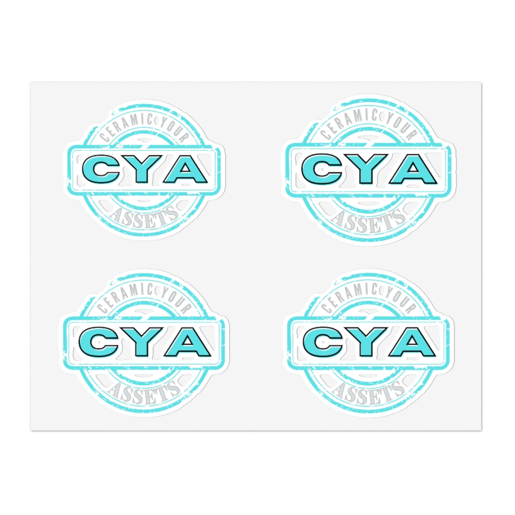 CYA Ceramic Your Assets (cyan) Logo Sticker Sheets